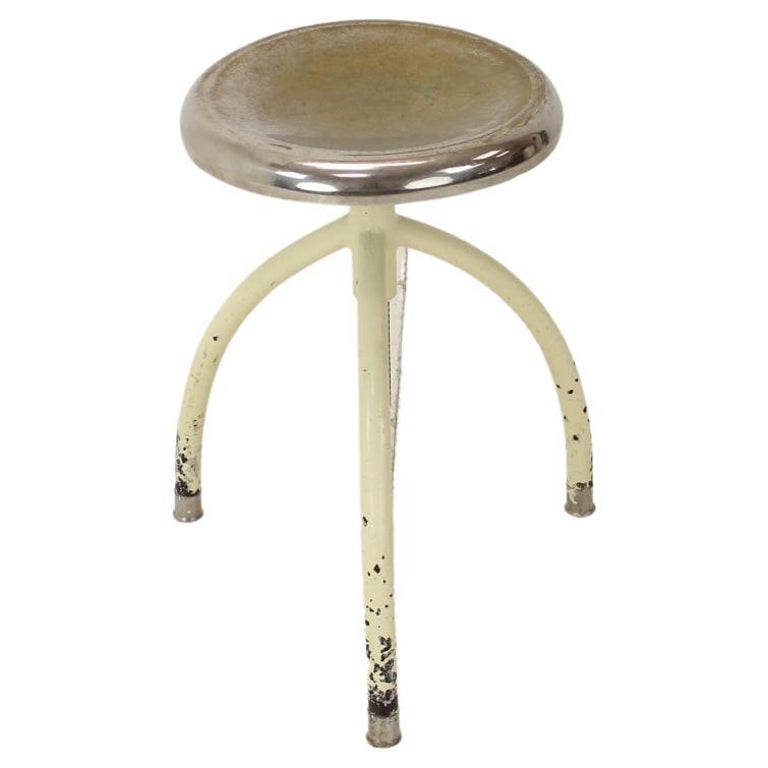Vintage Medical Chrome Adjustable Stool, 1950's at 1stDibs