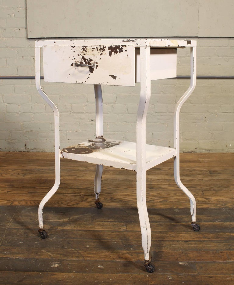 Vintage Medical Side Table or Rolling Bar Cart at 1stDibs | vintage ...