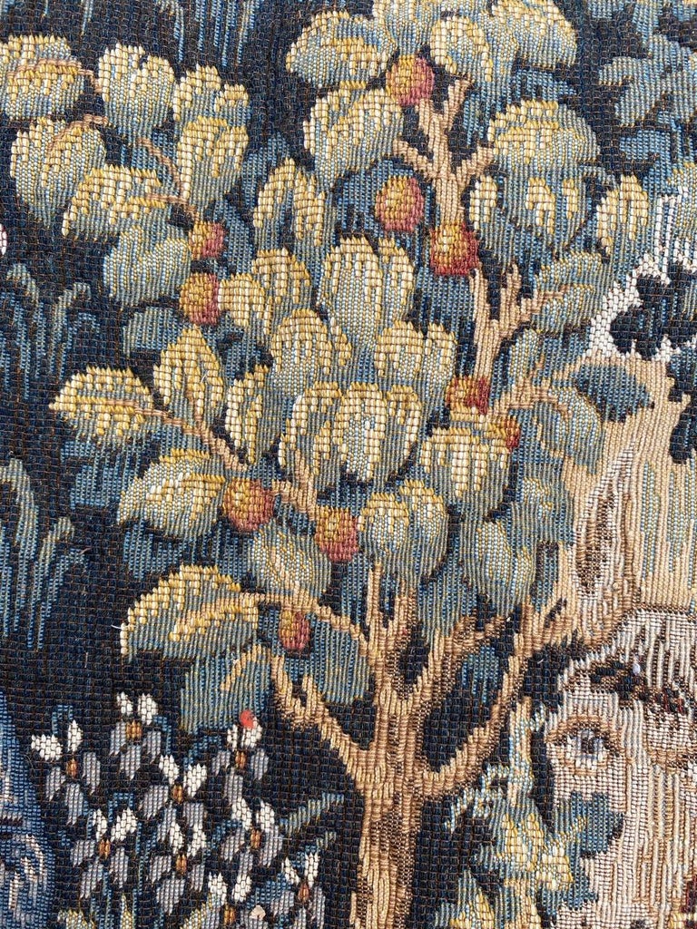 Vintage Medieval Design Aubusson Tapestry Halluin Tapestry For Sale at ...