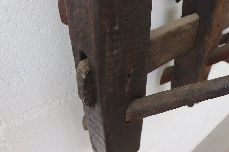 Vintage Medieval Style Wood Plough Coat Rack at 1stDibs