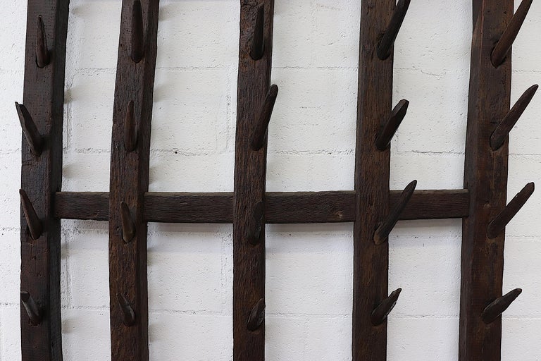 Vintage Medieval Style Wood Plough Coat Rack at 1stDibs