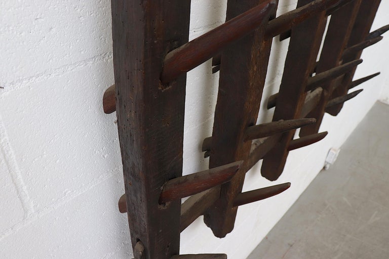 Vintage Medieval Style Wood Plough Coat Rack at 1stDibs