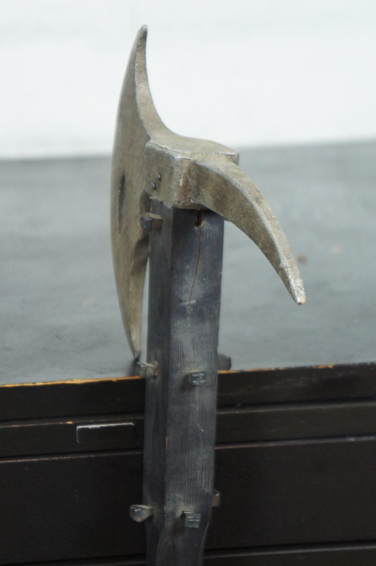 Vintage Medieval Tribal Combat Battle Axe Gothic Black Wood Handle ...