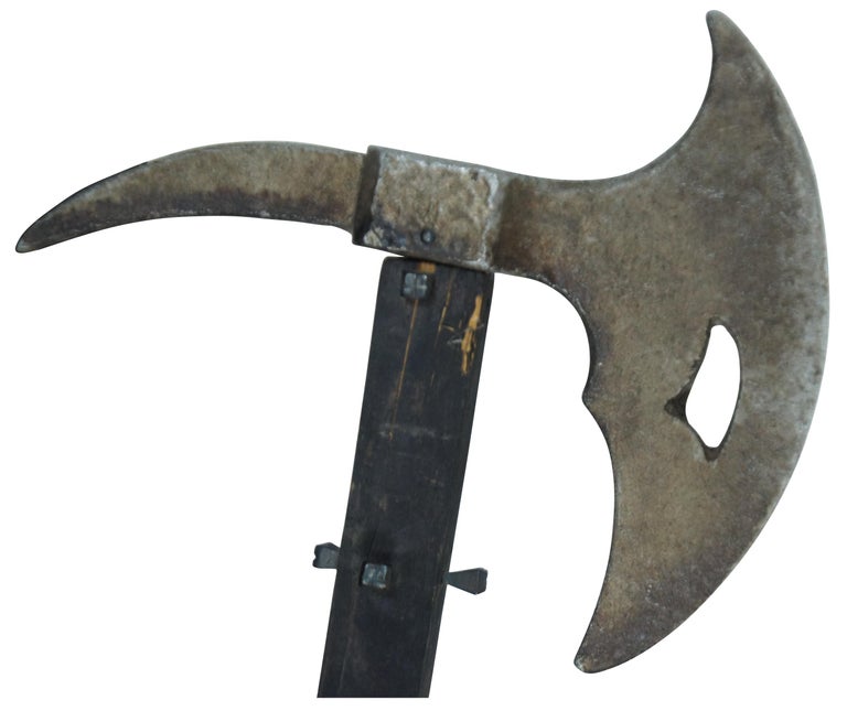 Vintage Medieval Tribal Combat Battle Axe Gothic Black Wood Handle ...