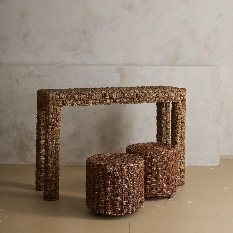 Vintage Mediterranean Woven Rope Console Table at 1stDibs | seagrass ...
