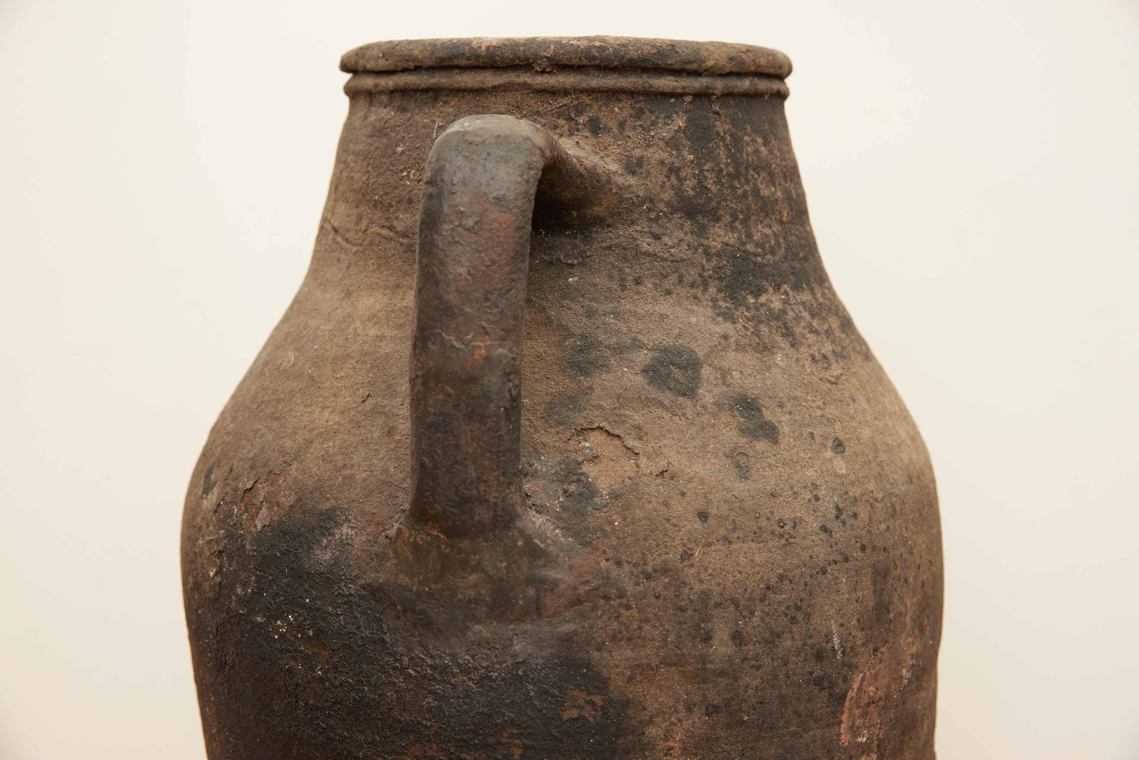 Vintage Medium Black Olive Pot For Sale at 1stDibs