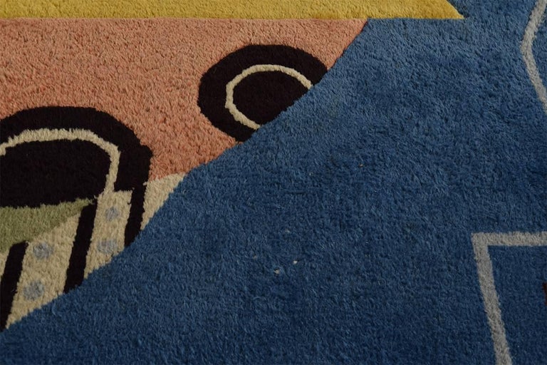 Vintage Memphis Milano Style Art Rug by Shyam Ahuja, India, 1980s at ...