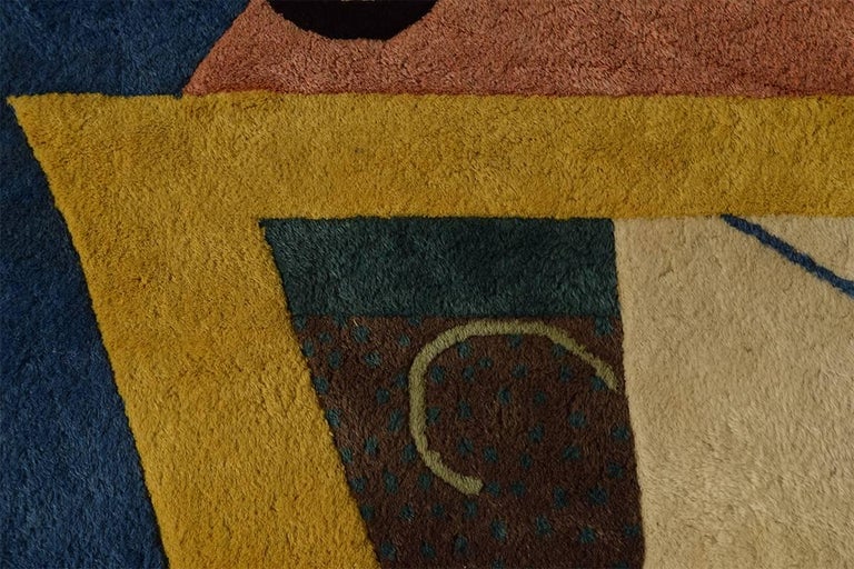 Vintage Memphis Milano Style Art Rug by Shyam Ahuja, India, 1980s at ...