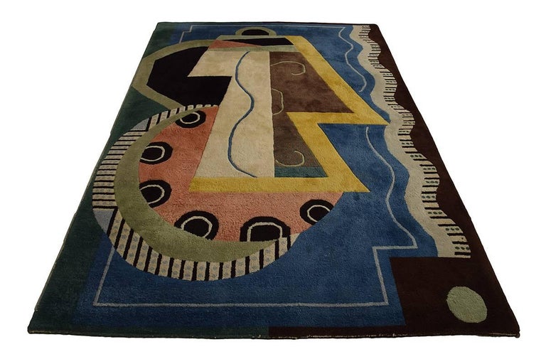 Vintage Memphis Milano Style Art Rug by Shyam Ahuja, India, 1980s at ...
