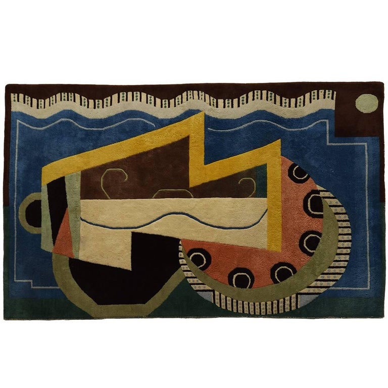 Vintage Memphis Milano Style Art Rug by Shyam Ahuja, India, 1980s at ...