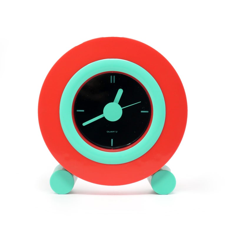 Vintage Memphis Style Desk Clock For Sale at 1stDibs