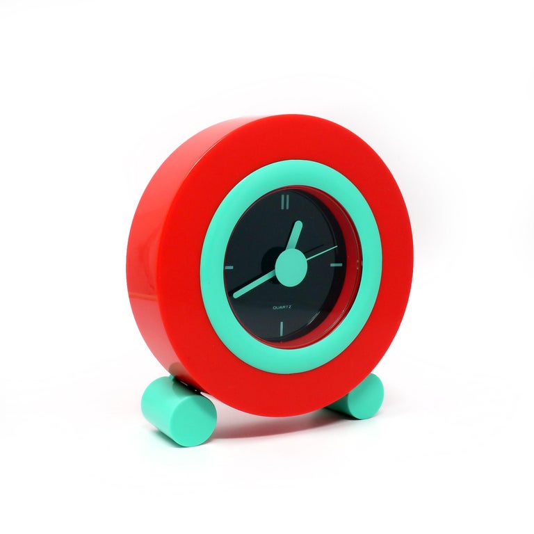 Vintage Memphis Style Desk Clock For Sale at 1stDibs