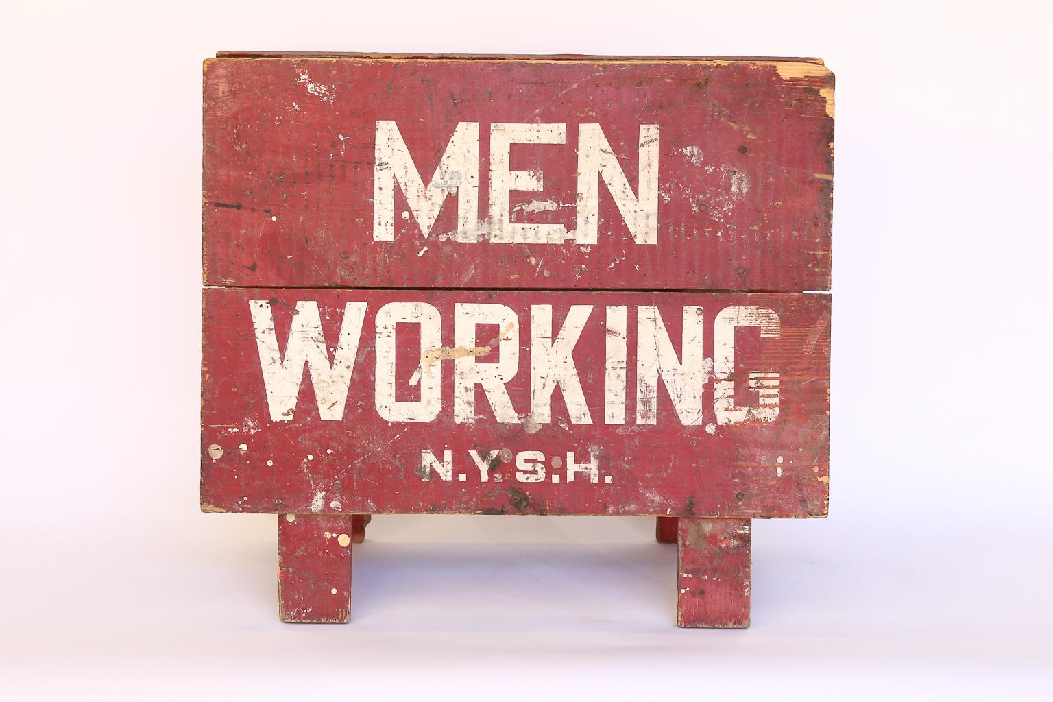 Vintage Men Working Sign at 1stDibs