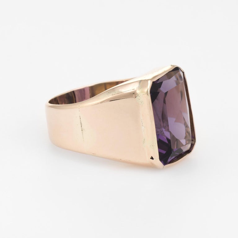 Vintage Men’s Amethyst Ring 10 Karat Yellow Gold Estate Fine Jewelry Statement at 1stDibs | mens ...