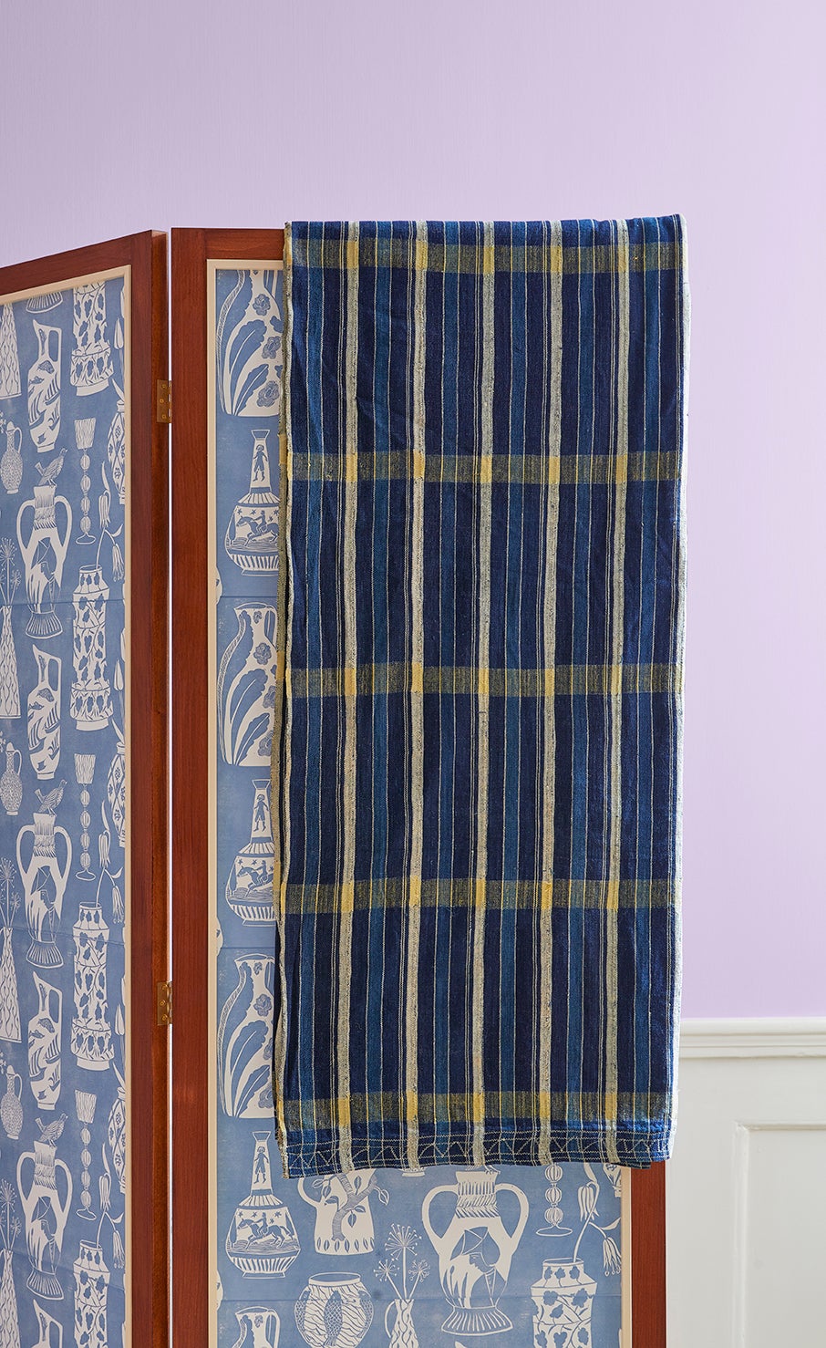Vintage Men's Cloth in Blue and Yellow Stripes, Ivory Coast, 20th ...