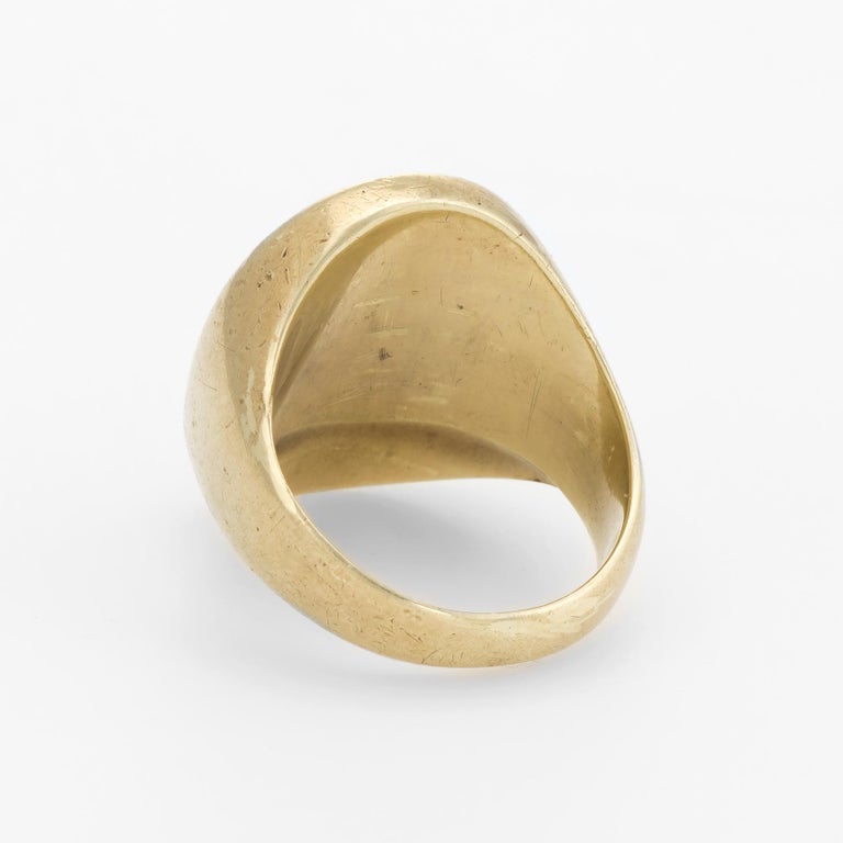 Vintage Men’s Family Crest Signet Ring 14 Karat Gold Estate Jewelry ...