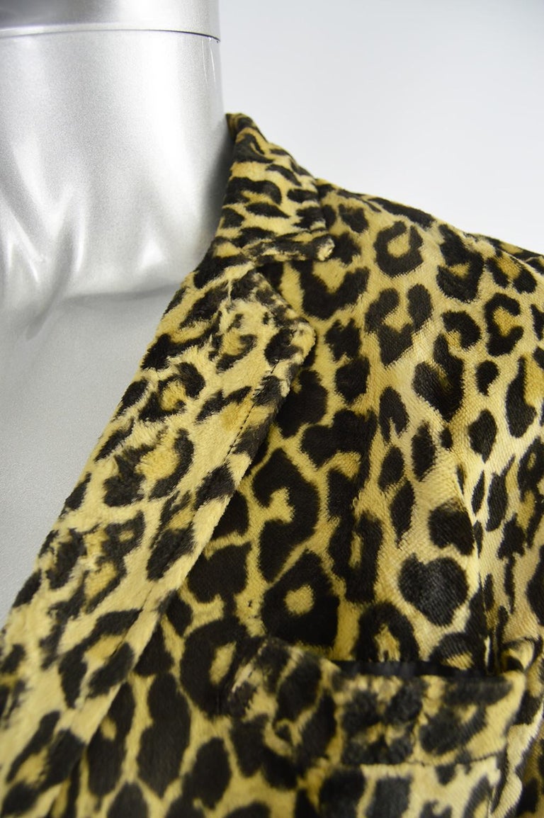 Vintage Men's Faux Fur Leopard Print Rock N Roll Blazer Jacket, 1980s ...