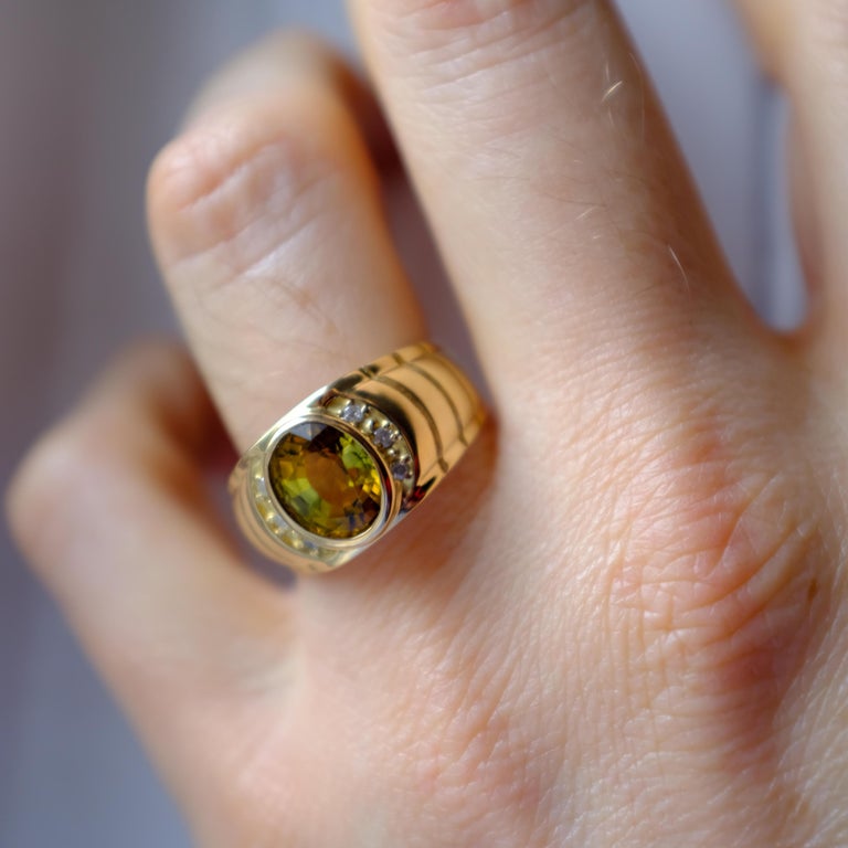 Rare Certified Fancy Tourmaline Men's Ring at 1stDibs | tourmaline mens ...