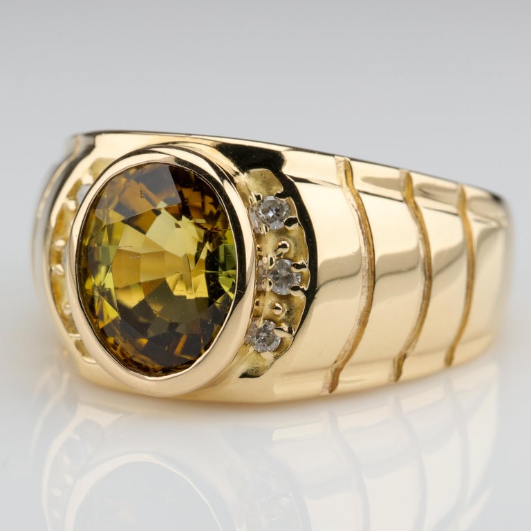 Rare Certified Fancy Tourmaline Men's Ring For Sale at 1stdibs