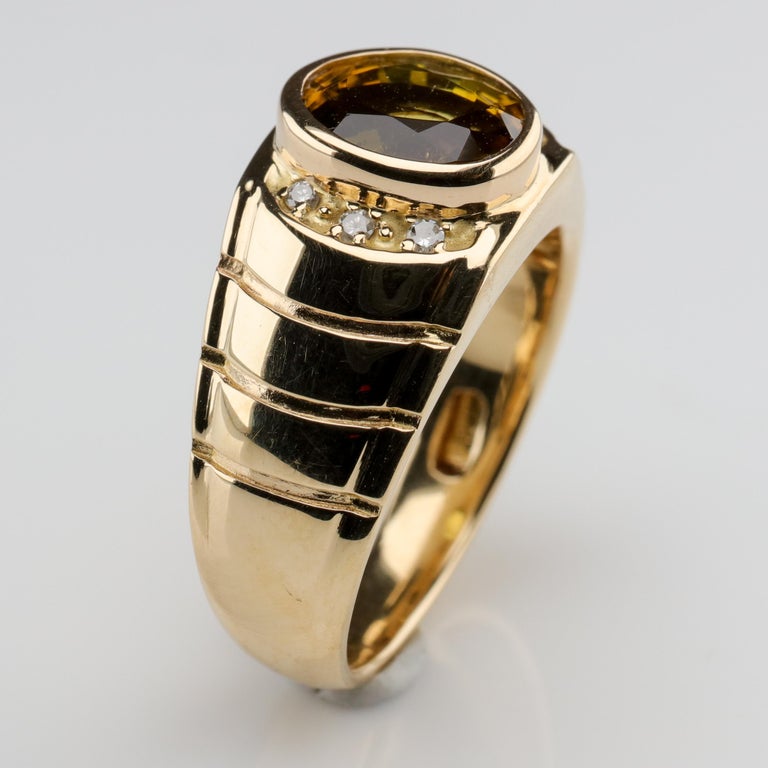 Rare Certified Fancy Tourmaline Men's Ring For Sale at 1stdibs