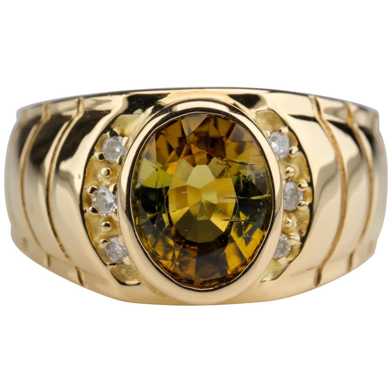 Rare Certified Fancy Tourmaline Men's Ring For Sale at 1stdibs