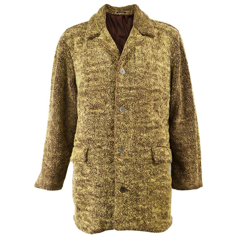 Vintage Mens Hope and Glory Faux Teddy Bear Fur Coat, 1990s at 1stDibs