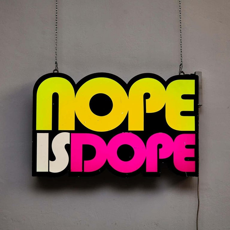 Vintage Metal Advertising Sign with Light For Sale at 1stDibs