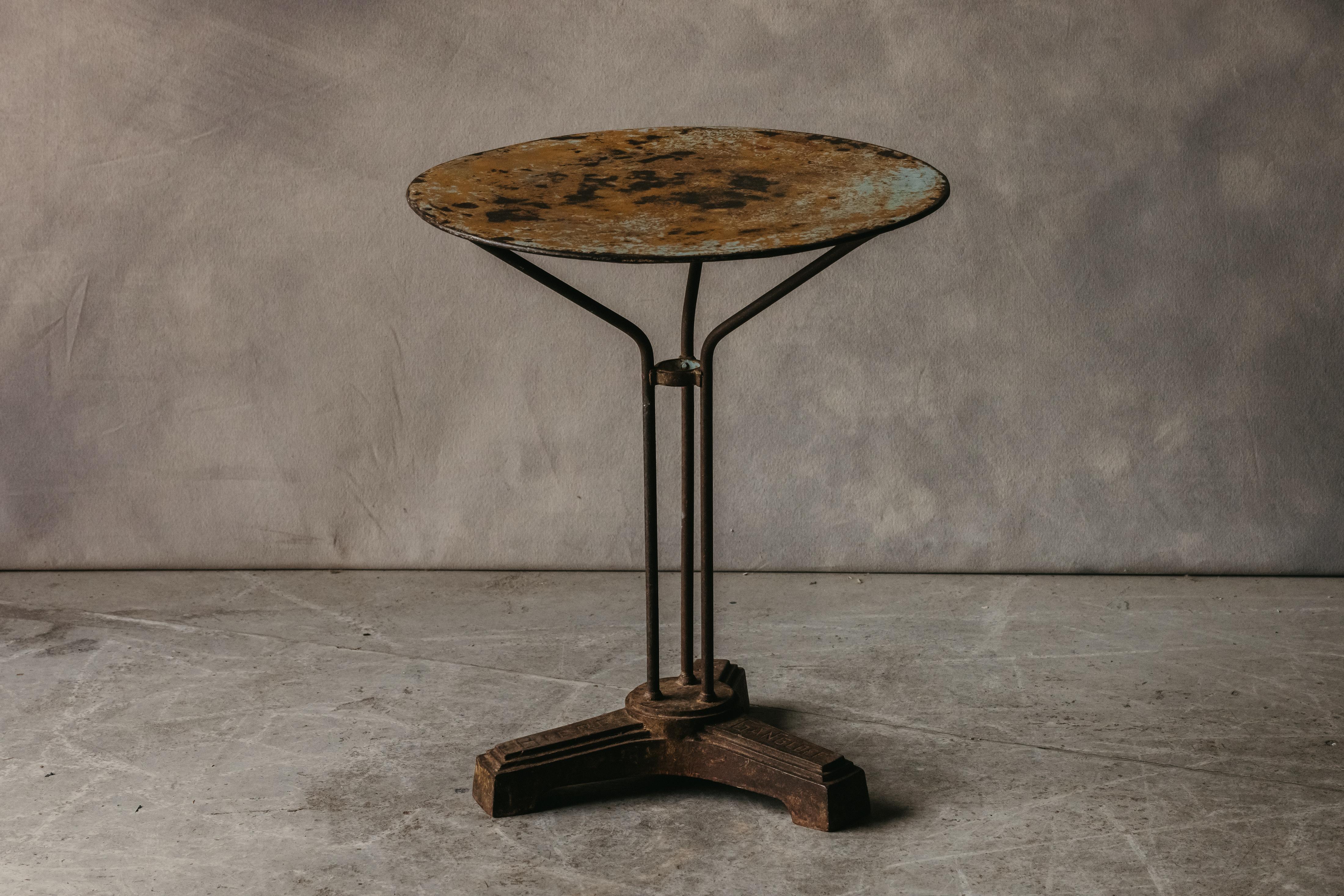 Vintage Metal Bistro Table From France, Circa 1950 For Sale at 1stDibs