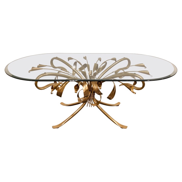 Vintage Metal Flower Coffee Table, Italy, 1970s at 1stDibs