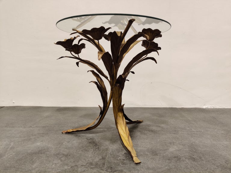 Vintage Metal Flower Side Table, Italy, 1960s at 1stDibs