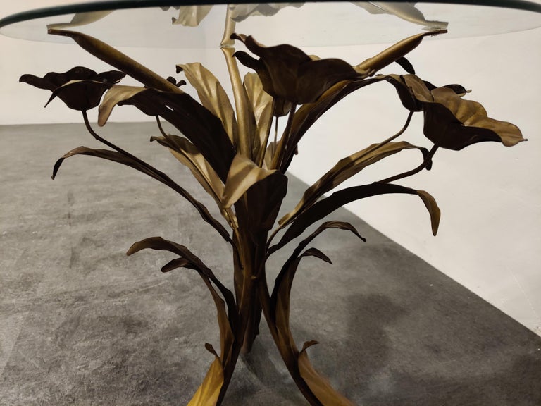 Vintage Metal Flower Side Table, Italy, 1960s at 1stDibs
