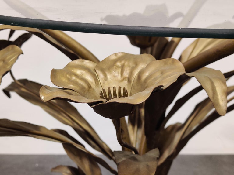 Vintage Metal Flower Side Table, Italy, 1960s at 1stDibs