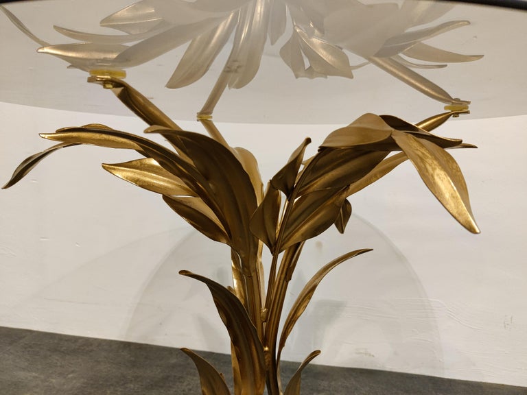 Vintage Metal Flower Side Table, Italy 1970s at 1stDibs