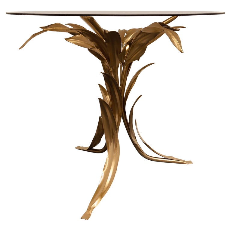 Vintage Metal Flower Side Table, Italy 1970s at 1stDibs