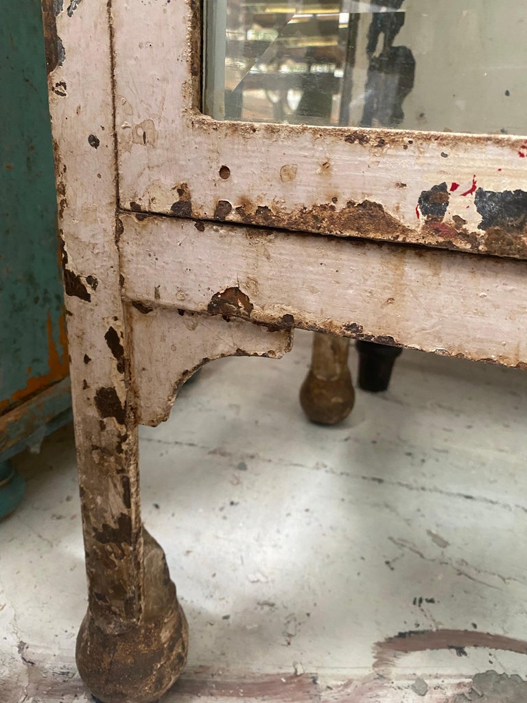 Vintage Metal Frame Glass Display Cabinet For Sale at 1stDibs