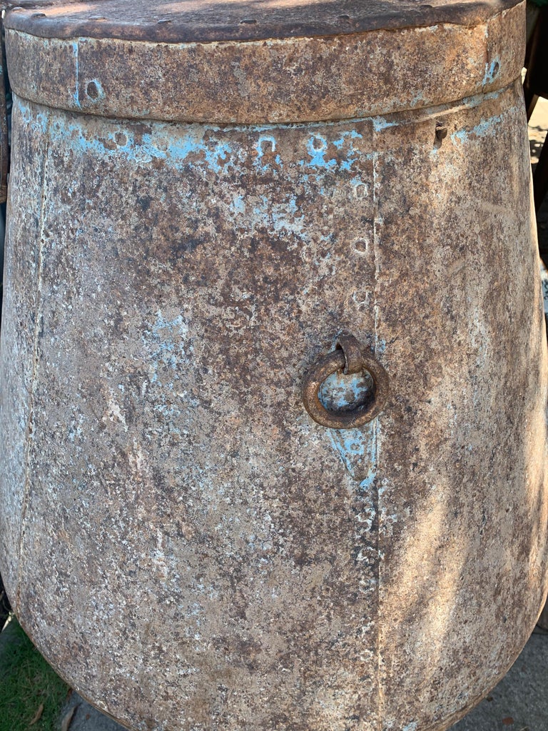 Vintage Metal Grain Barrel at 1stDibs
