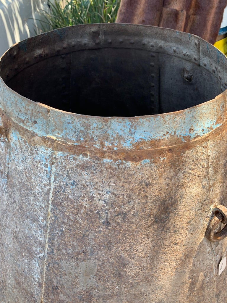 Vintage Metal Grain Barrel at 1stDibs