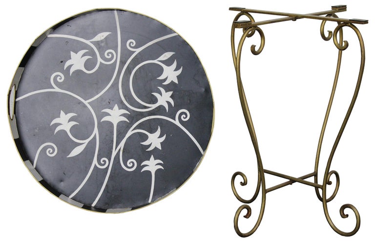 Vintage Metal Hand Painted Folk Art Mackenzie Style Tole Tray Table For ...