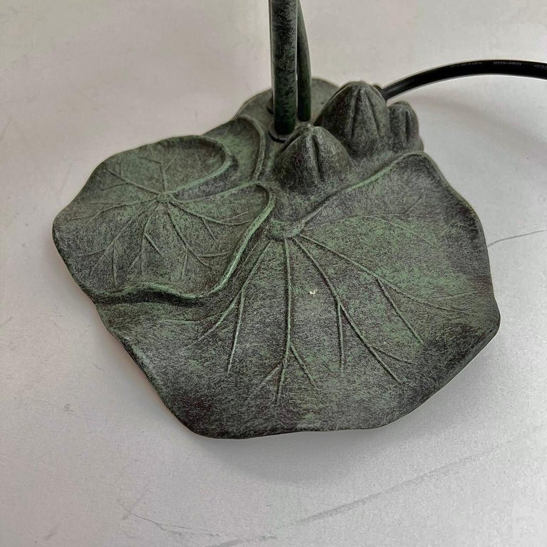 Vintage Metal Lily Pad Table Lamp with Two White Lily Shades, Belgium ...
