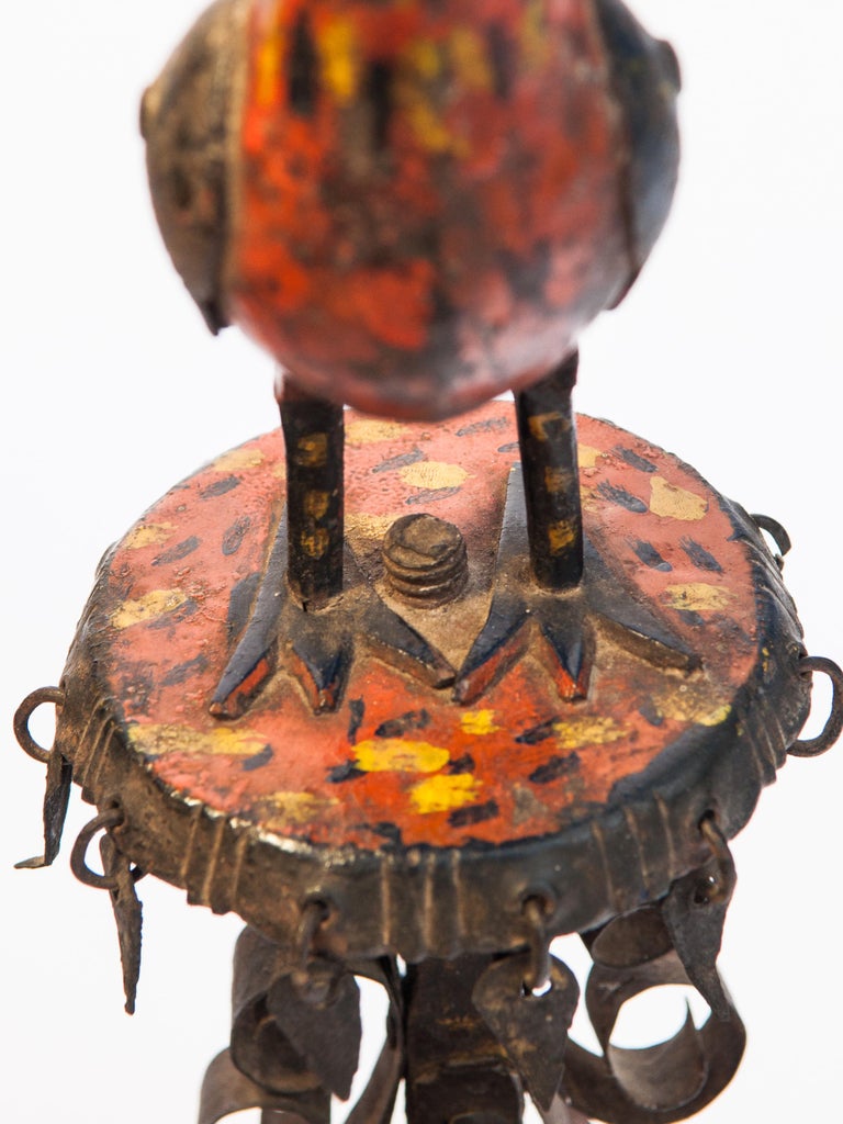 Vintage Metal Oil Lamp Rooster Motif Original Color Rural Nepal Mid ...