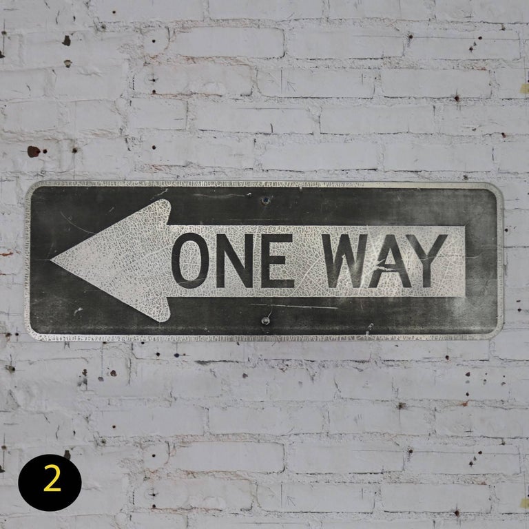 Vintage Metal One Way Arrow Signs at 1stDibs