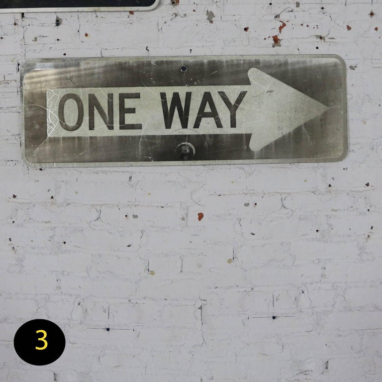 Vintage Metal One Way Arrow Signs at 1stDibs