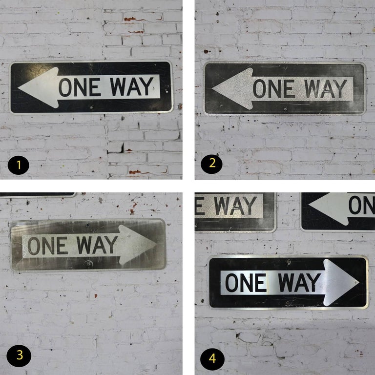 Vintage Metal One Way Arrow Signs at 1stDibs