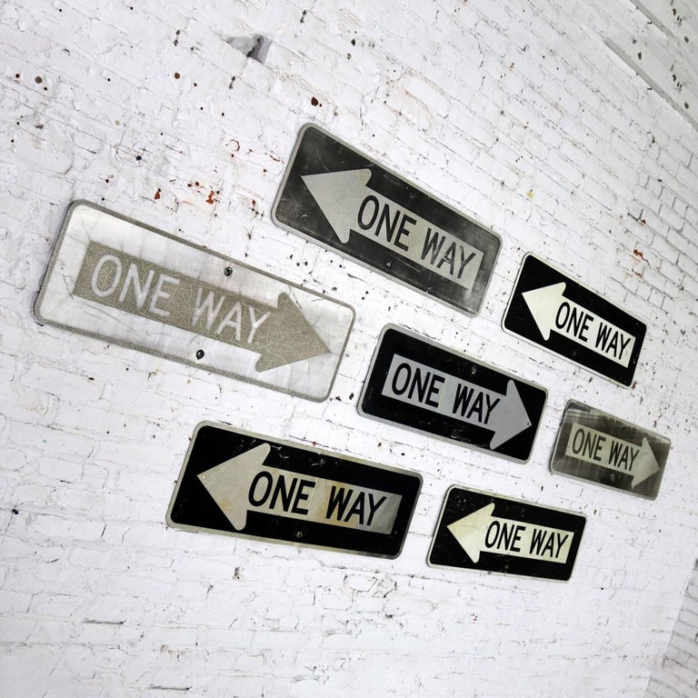 Vintage Metal One Way Arrow Signs at 1stDibs