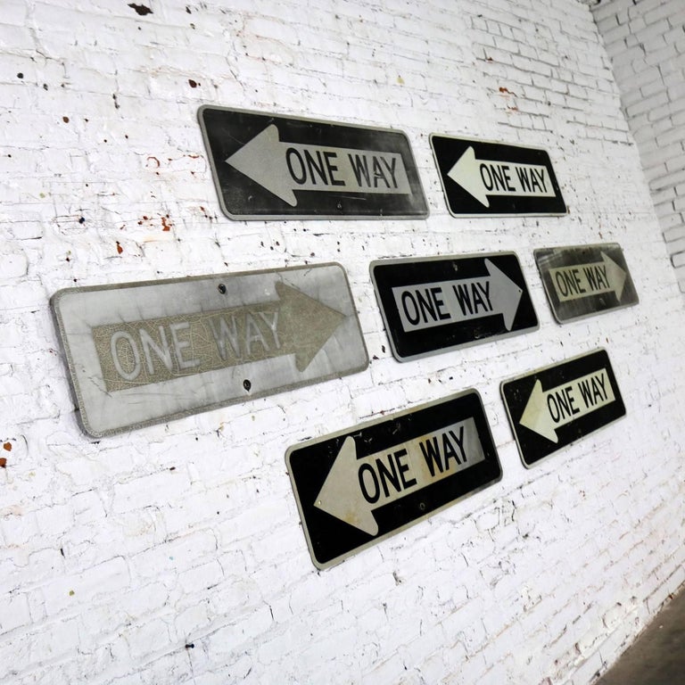 Vintage Metal One Way Arrow Signs at 1stDibs