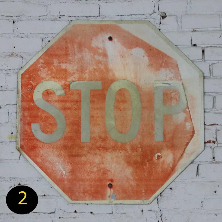 Vintage Metal Stop Signs at 1stDibs | stop sign for sale, stop signs ...