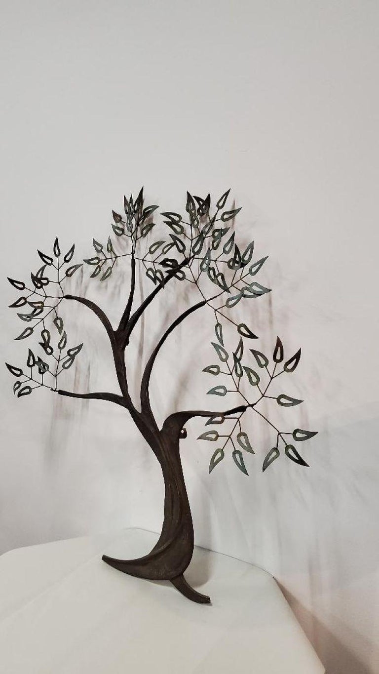Vintage Metal Tree Wall Sculpture For Sale at 1stDibs