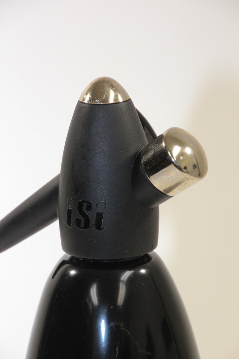 Vintage Metallic Black Metal Soda Siphon at 1stDibs