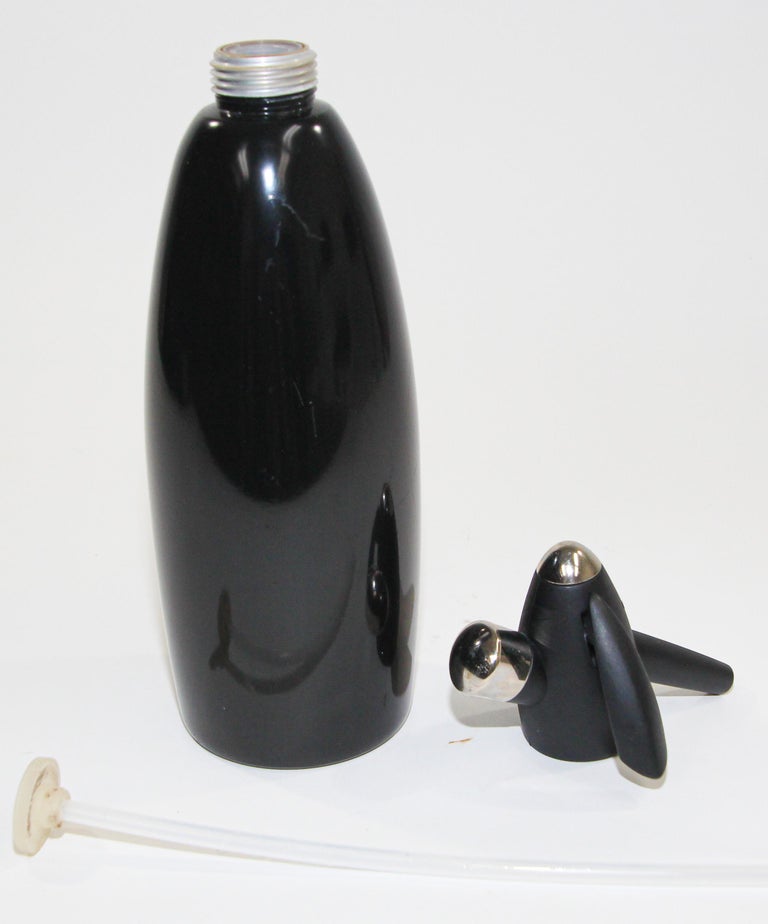 Vintage Metallic Black Metal Soda Siphon at 1stDibs