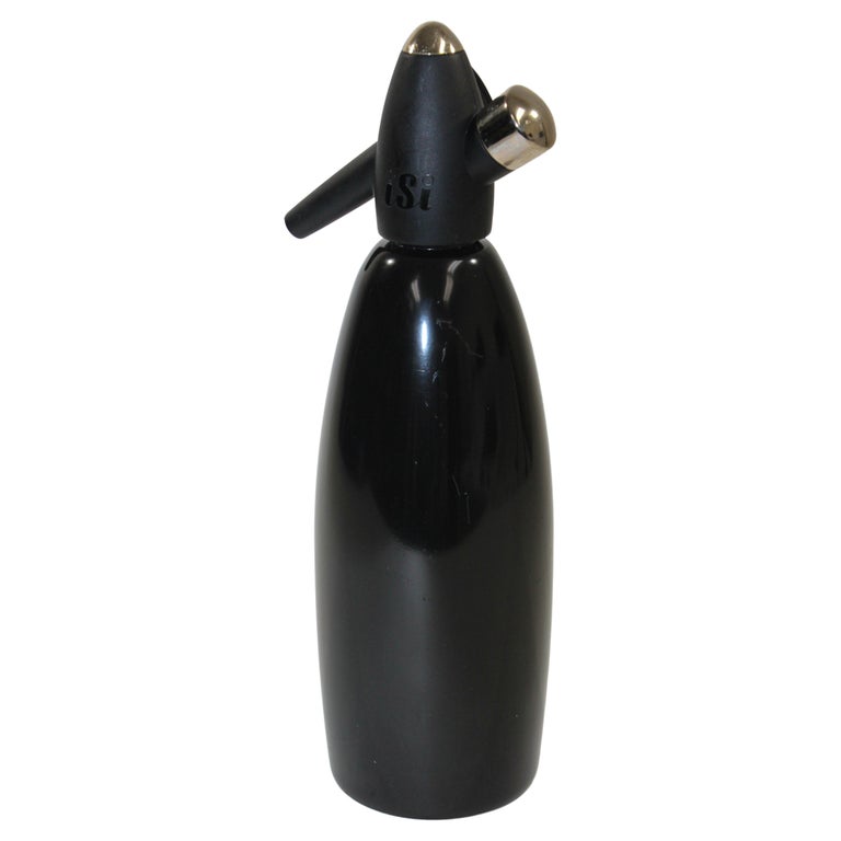 Vintage Metallic Black Metal Soda Siphon at 1stDibs